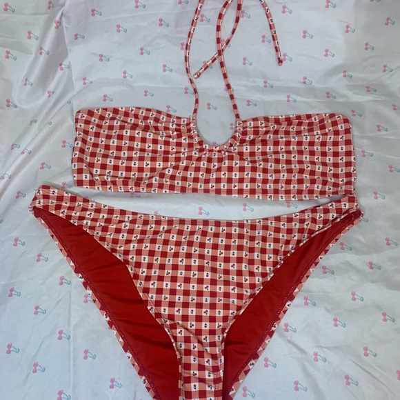 Swim | Red Checkered Bikini Set | Poshmark